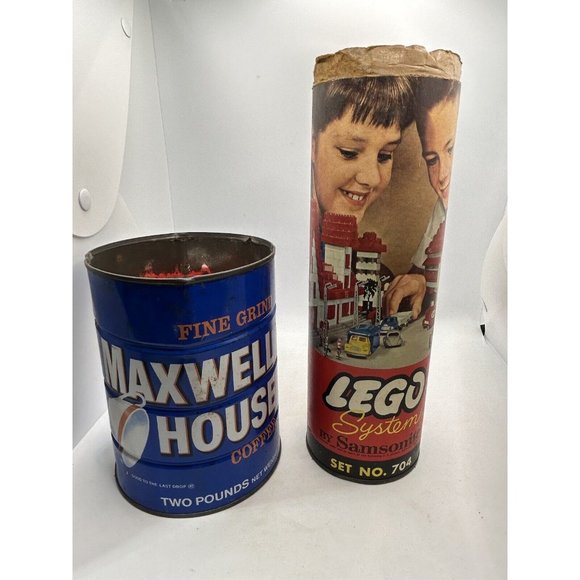 Lego | Toys | Lego Lot In Original Vintage Tube And Coffee Can | Poshmark